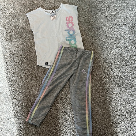 adidas | Matching Sets | Adidas Rainbow Outfit Girls Size 5 | Poshmark